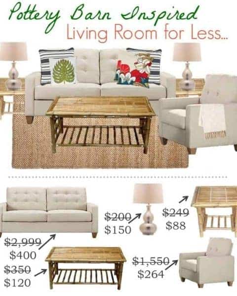 Pottery Barn Inspired Living Room for Less - Saving Dollars and Sense