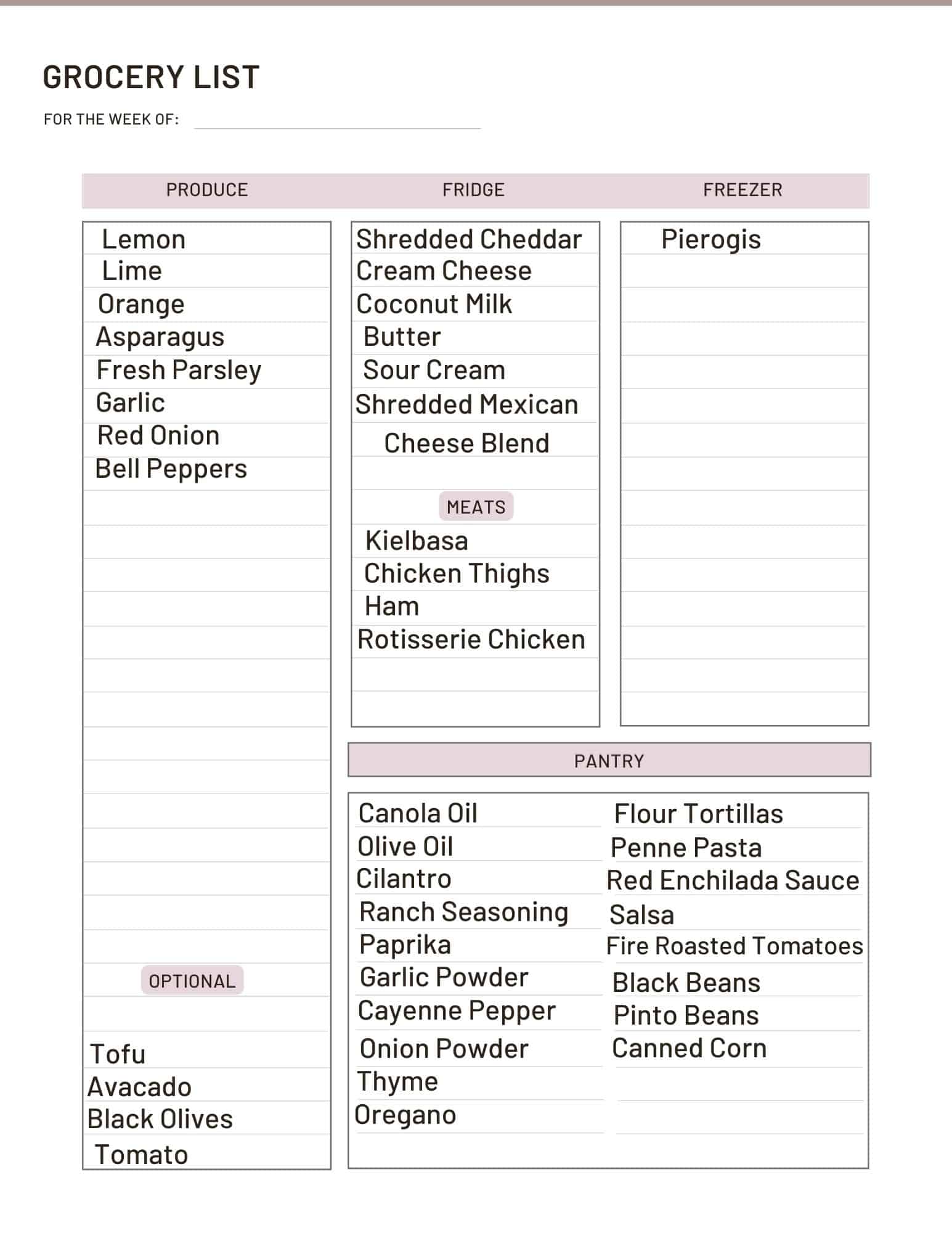 Weekly Meal Plan 11 - Saving Dollars & Sense