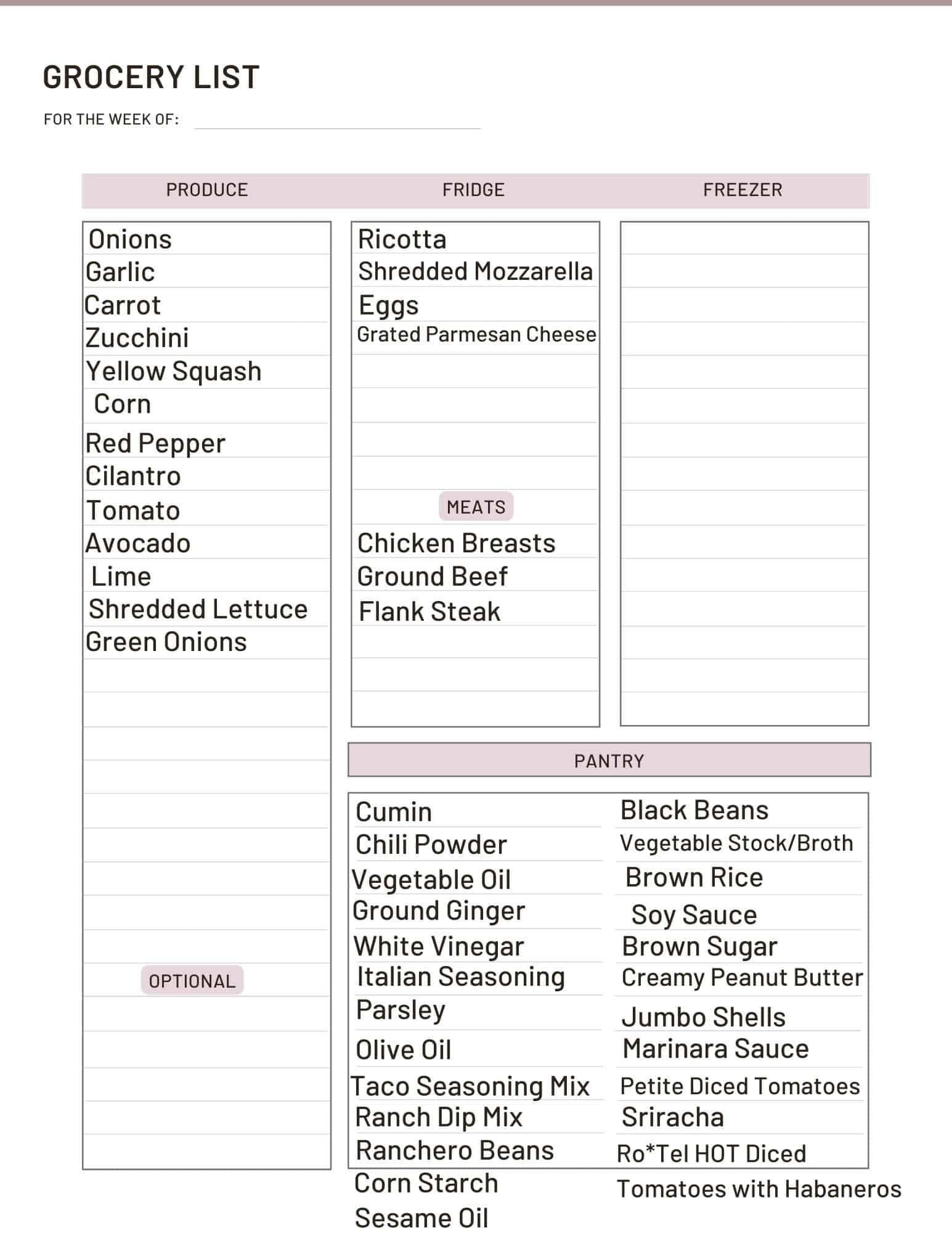 Weekly Meal Plan 15 - Saving Dollars and Sense
