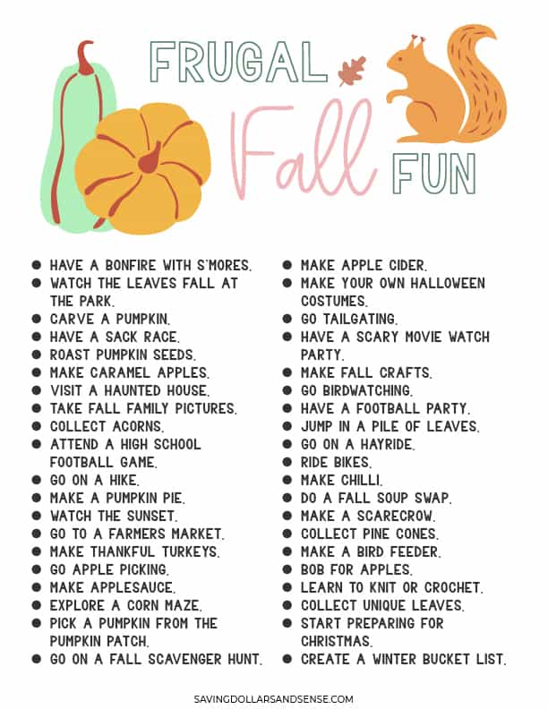Fun & Frugal Things to Do in the Fall - Saving Dollars & Sense