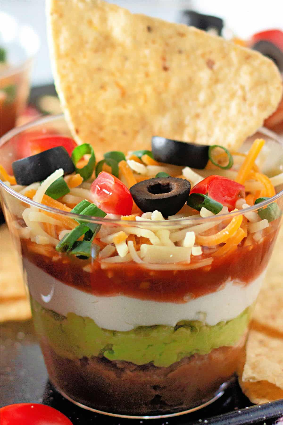 Layered Taco Dip Appetizer Cups - Saving Dollars and Sense