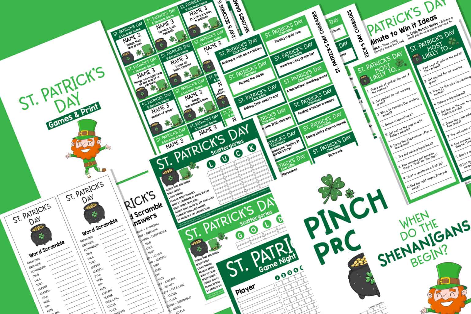 Free St. Patrick’s Day Party Games Printable Kit - Saving Dollars and Sense